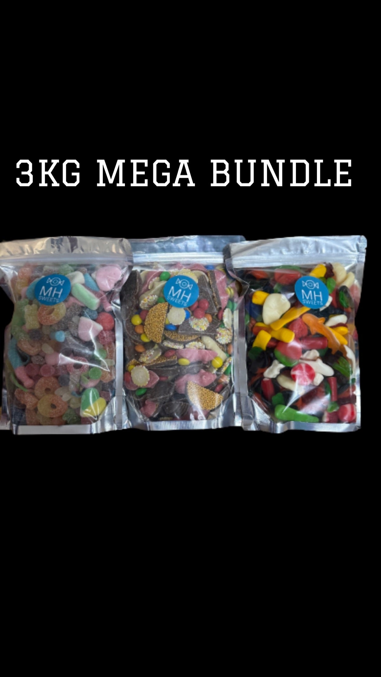 MH's NEW 3KG MEGA SWEET BUNDLE - 1KG FIZZY, 1KG GUMMY & 1KG CHOCOLATE – MH SWEETS